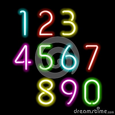 Neon Numbers Royalty Free Stock Photo - Image: 35942965