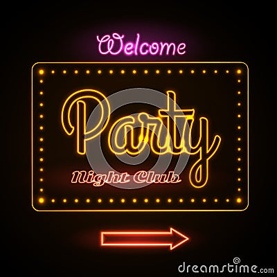 Neon Sign. Disco Party Stock Vector - Image: 46522804