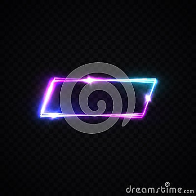 Neon Sign. Template On Transparent Background. Cartoon Vector ...