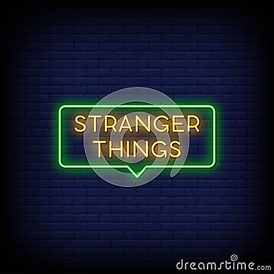 Stranger Things Neon Signs Style Text Vector | CartoonDealer.com #180490473
