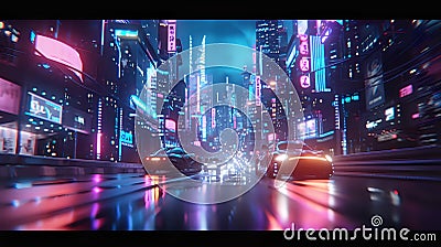 Neon Utopia: A Glimpse Into 3021. Stock Image | CartoonDealer.com ...