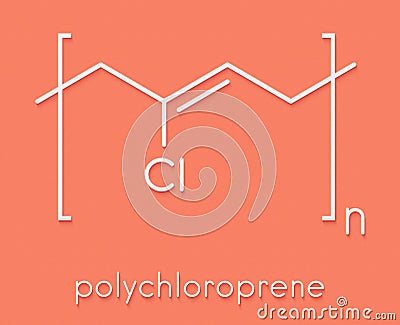 Neoprene Polychloroprene Synthetic Rubber, Chemical Structure. Skeletal ...