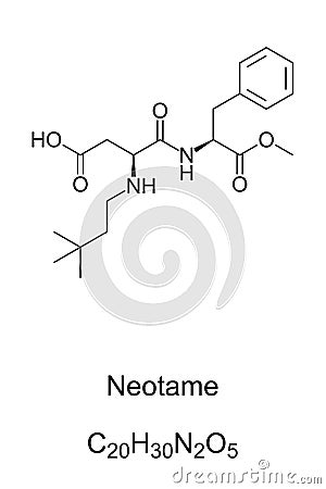 Neotame, Sugar Substitute, Chemical Formula And Skeletal Structure ...