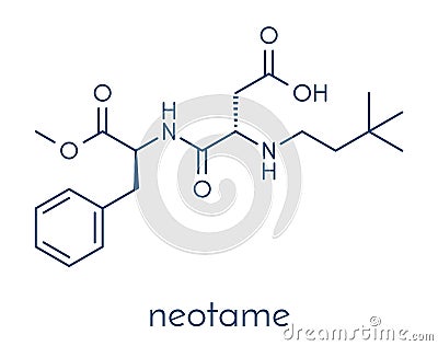 Neotame E961 Sugar Substitute Molecule. Skeletal Formula. Vector ...