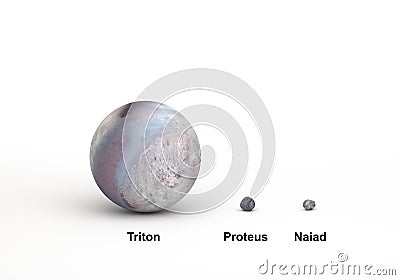 Neptune Moons In Size Comparison Stock Image | CartoonDealer.com #108097165