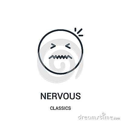 Nervous Icon Vector From Classics Collection. Thin Line Nervous Outline ...