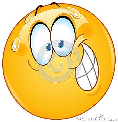 Nervous Smile Emoticon Vector Illustration | CartoonDealer.com #93872728