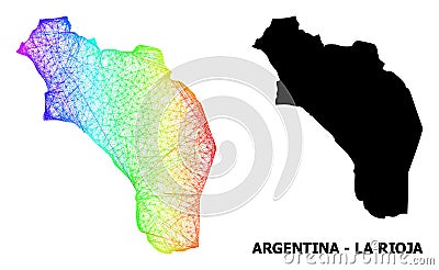 Net Map Of Argentina - La Rioja With Spectral Gradient Cartoon Vector ...