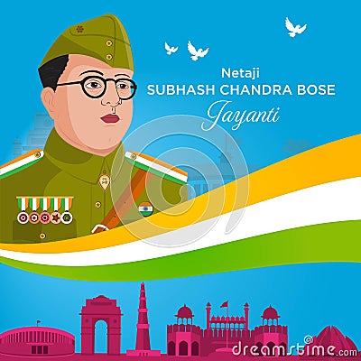 Netaji Subhash Chandra Bose Jayanti Banner Design Vector Illustration ...