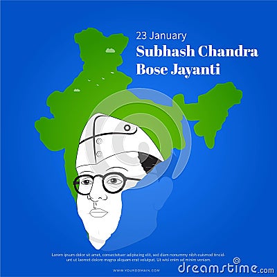 Netaji Subhash Chandra Bose Jayanti Banner Design Cartoon Vector ...