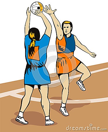 Netball Player Shooting Vector Illustration | CartoonDealer.com #3889888