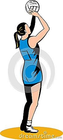Netball Player Shooting The Ball Stock Illustration | CartoonDealer.com ...