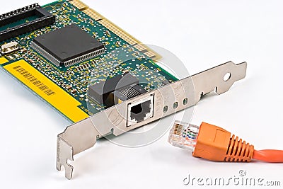 Network Card And Cable Stock Image - Image: 3012441