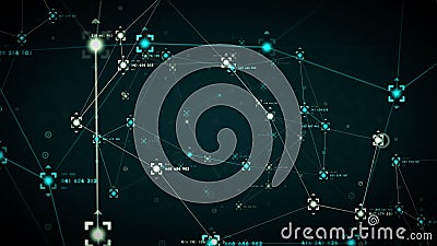 Network Data Points Blue stock footage. Video of information - 53593800