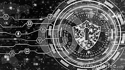 Network Data Protection Cyber Security Lock Shield. Motion Graphics ...