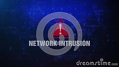 NETWORK INTRUSION Alert Warning Error Message Blinking On Screen ...