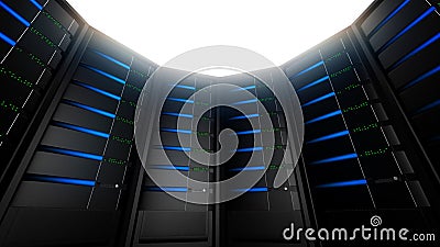 Network Servers in Circle (Loop) Stock Video - Video of contemporary ...