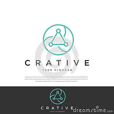 Network Triangle Logo Circle Symbol Icon Place Business Design ...