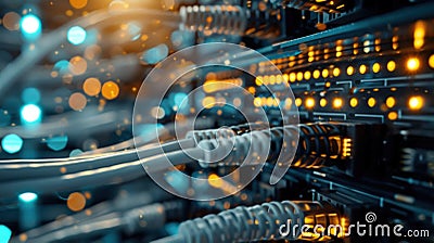 A Network Of Wires And Cables Connecting Multiple Machines All Equipped ...