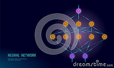 Neural Net. Neuron Network. Deep Learning. Cognitive Technology Concept. Logical Artificial ...