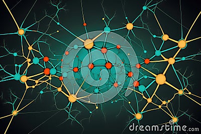 Neural Network, With Each Node Showing Different Activity And Connection Patterns Stock ...