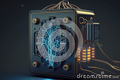 Neural Network With Glowing Bioluminescence. The Image Represents The ...