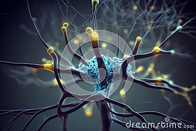 Neural Network With Glowing Bioluminescence. The Image Represents The ...