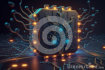 Neural Network With Glowing Bioluminescence. The Image Represents The ...