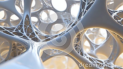 Neural Network Patterns In Brain Tissue Creating Complex Branching Structures In Silver Royalty ...