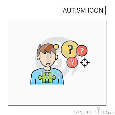 Neurodevelopmental Disorder Color Icon Cartoon Vector | CartoonDealer ...