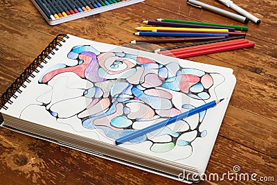 Neurographics Concept, Drawing Helps To Know Oneself, Psychological ...