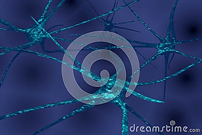 Neuron System Wireframe Mesh Model. Peripheral, Royalty-Free Cartoon ...