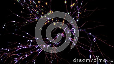 Neuronal And Synapse Activity Animation. Design. Neurons In The Head ...