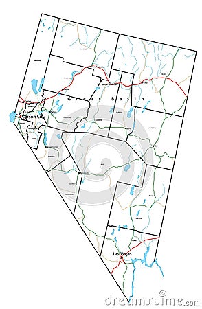 Nevada Road And Highway Map. Vector Illustration | CartoonDealer.com ...