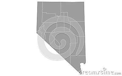 Nevada Administrative Map. Counties Map Of Nevada, Blank Map, Empty Map ...