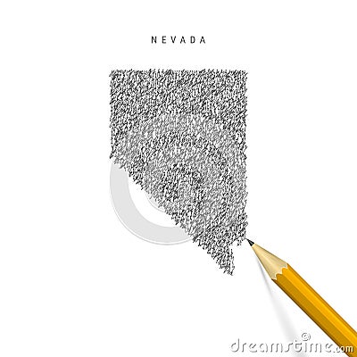 Nevada Sketch Scribble Map Isolated On White Background. Hand Drawn ...