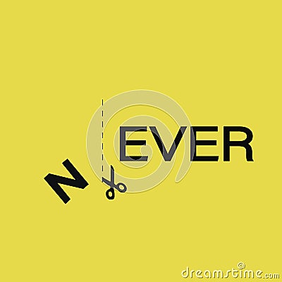 NEVER Word VECTOR ILLUSTRATION On Yellow Background | CartoonDealer.com ...