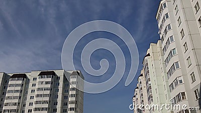 New High-rise Buildings on a Background of Blue Sky. Stock Video ...