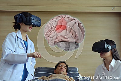 New Normal Futuristic Technology In Medical Concept Doctor Describes Patient By Using Artificial ...