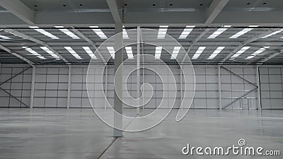 New Warehouse Interior View Showing an Empty Facility Stock Footage ...