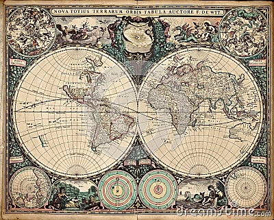 New World Map In Light Of The Published 1665. Author - Frederik De Wit ...