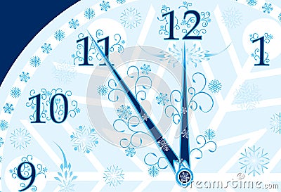 New Year's Clock Background, Vector Royalty Free Stock Image - Image ...