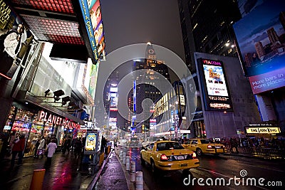 New York Broadway At Night Editorial Photography - Image: 5243202