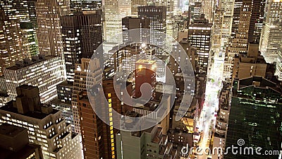 New York Skyline Fast Forward and Reverse at Night Stock Footage ...