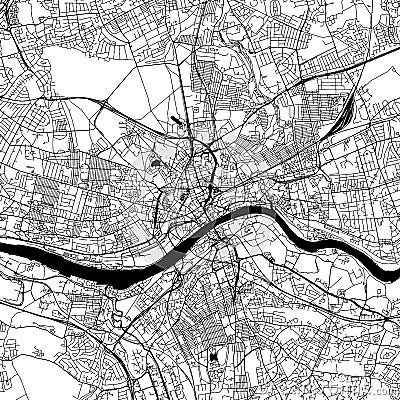Newcastle Upon Tyne Downtown Vector Map | CartoonDealer.com #109840204
