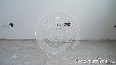 Newly Built Light Switch during Home Renovation on a Wall Under ...