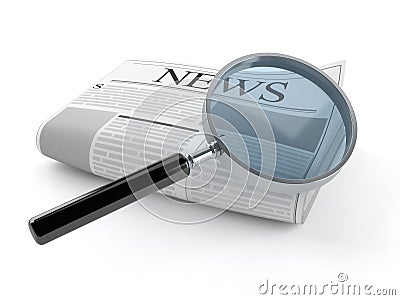 Newspaper With Magnifying Glass Royalty-Free Stock Image ...