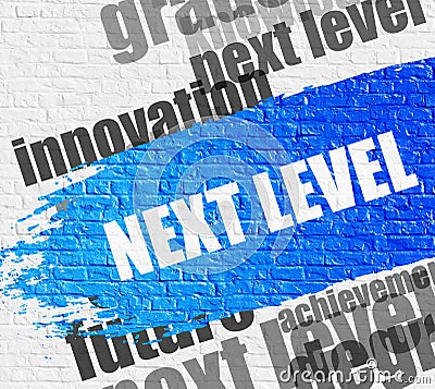 Next Level On The White Brickwall. Royalty-Free Stock Photography ...