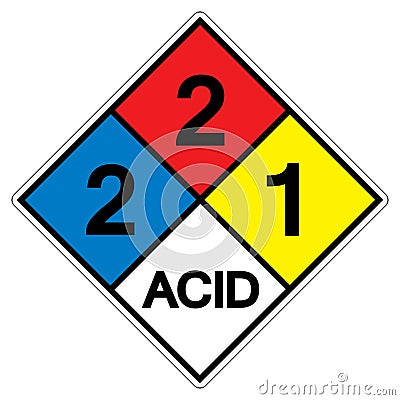 NFPA Diamond 704 2-2-1 ACID Symbol Sign, Vector Illustration, Isolate ...