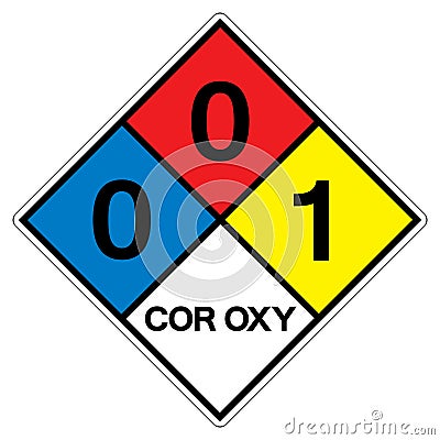 NFPA Diamond 704 0-0-0 COR OXY Symbol Sign, Vector Illustration ...